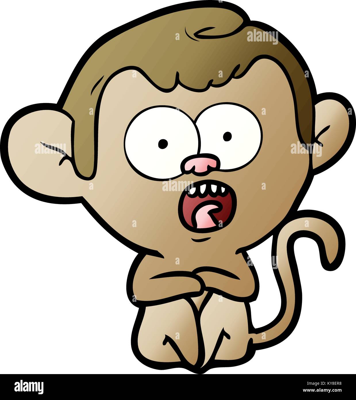 cartoon shocked monkey Stock Vector Image & Art - Alamy