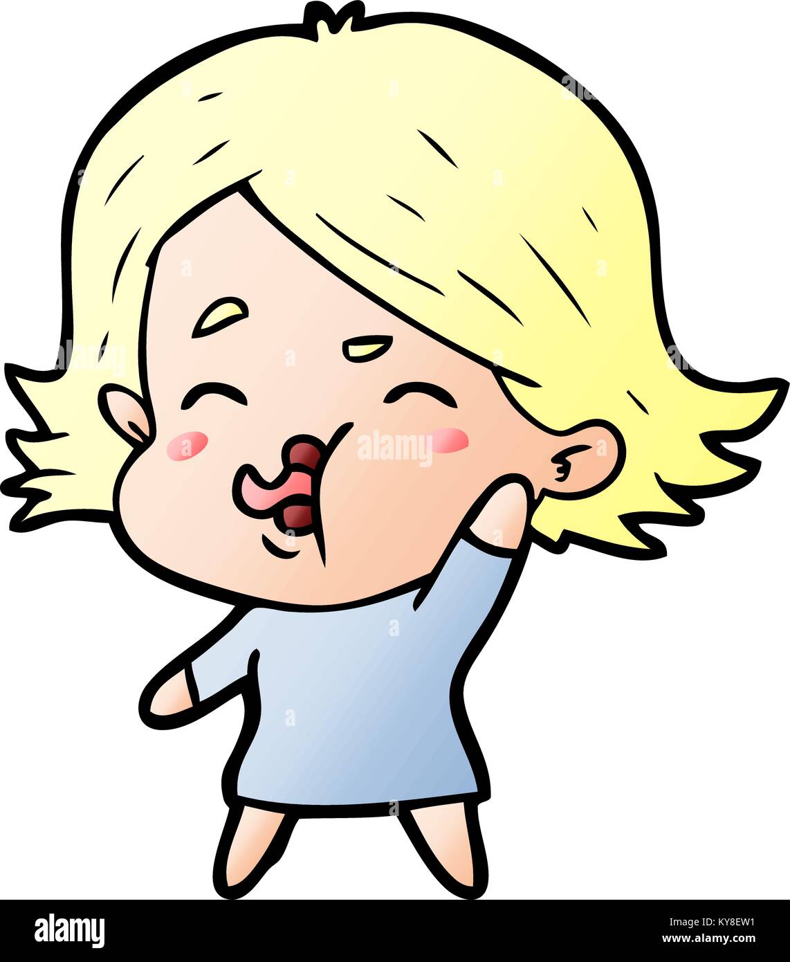 cartoon girl pulling face Stock Vector Image & Art - Alamy