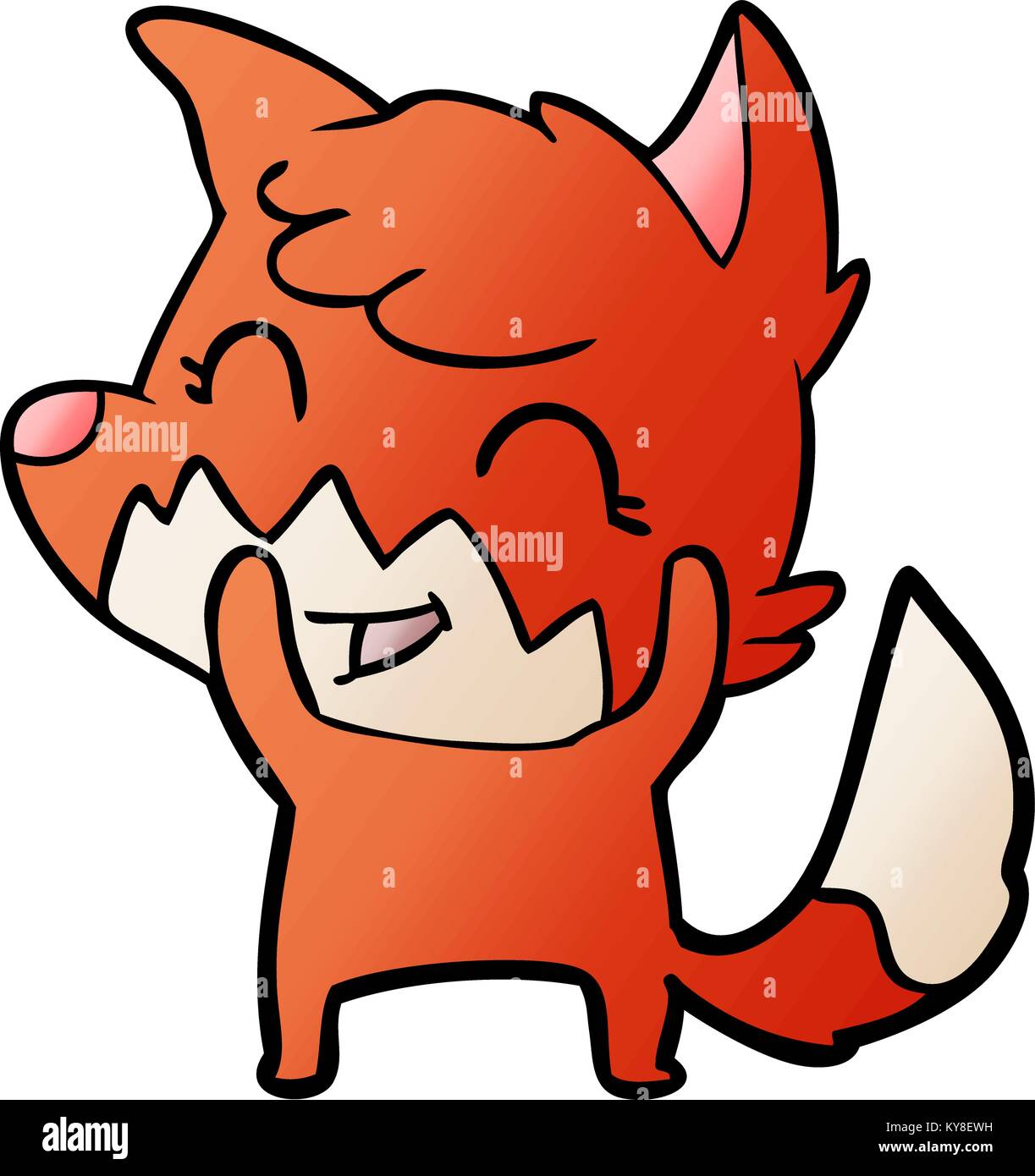happy cartoon fox Stock Vector Image & Art - Alamy