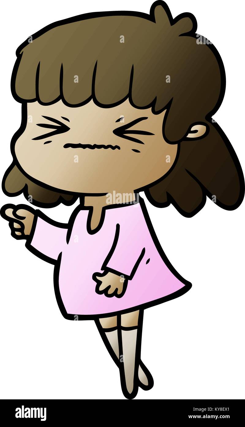 cartoon angry girl Stock Vector Image & Art - Alamy