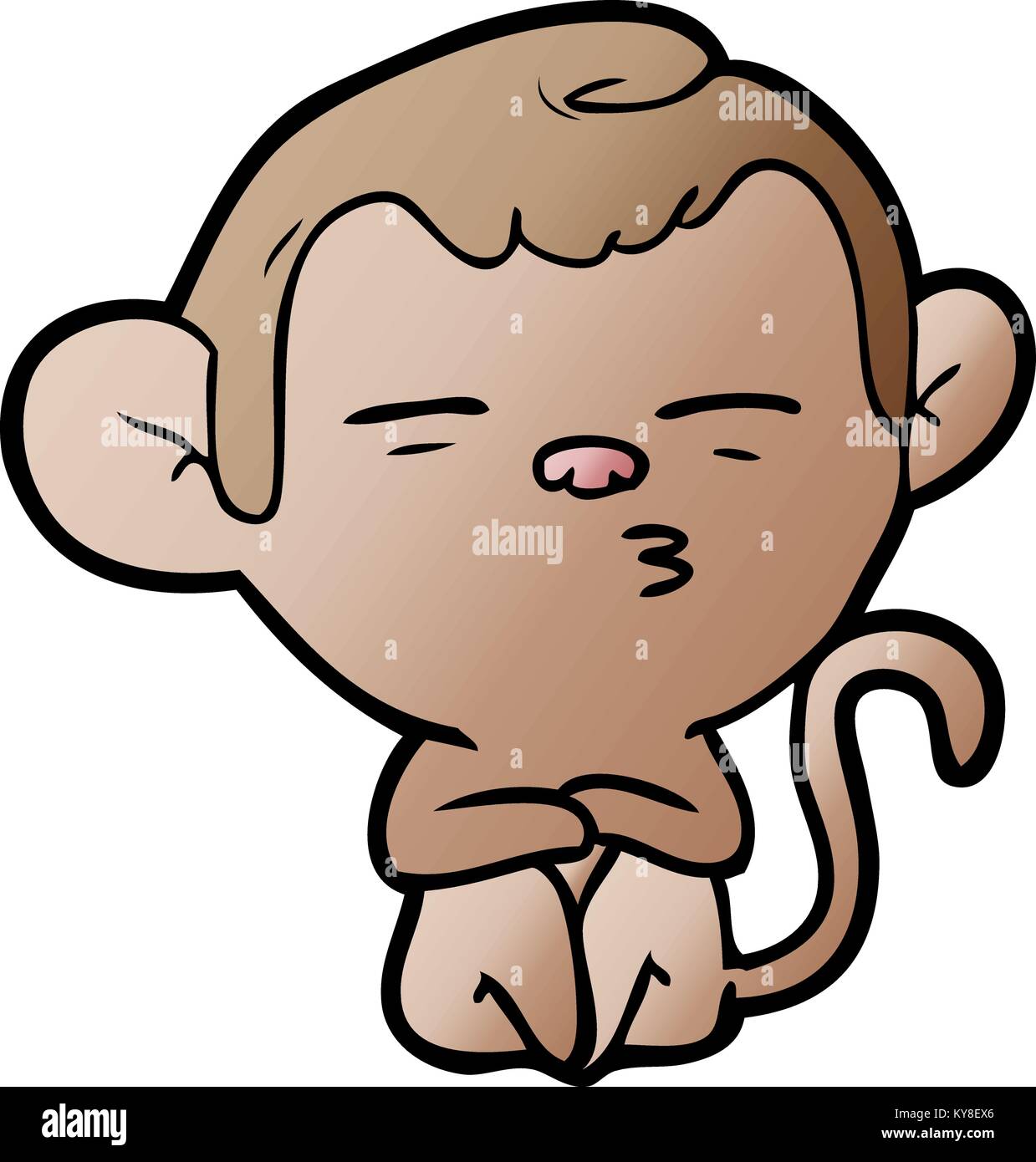 cartoon suspicious monkey Stock Vector Image & Art - Alamy