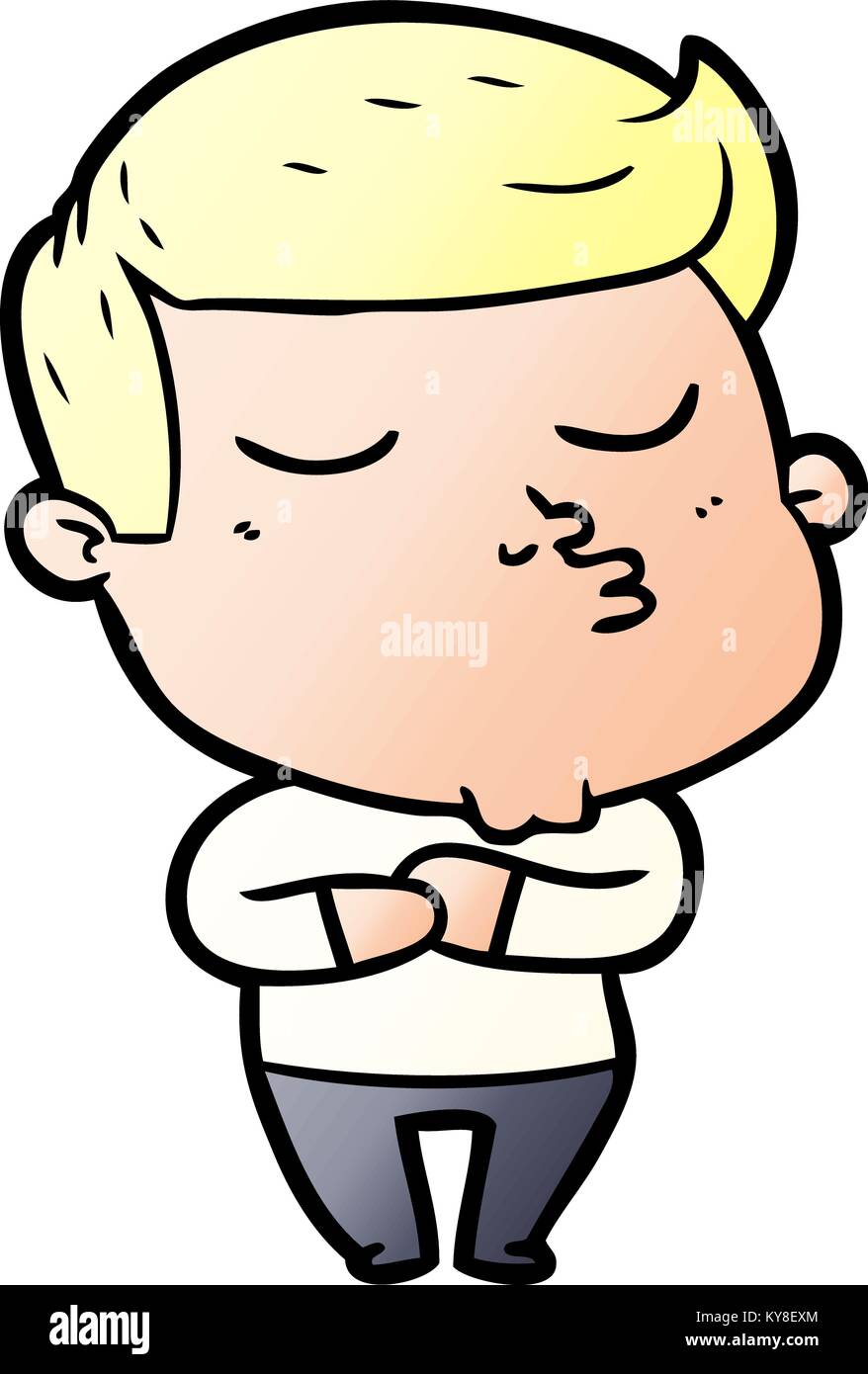 cartoon model guy pouting Stock Vector Image & Art - Alamy