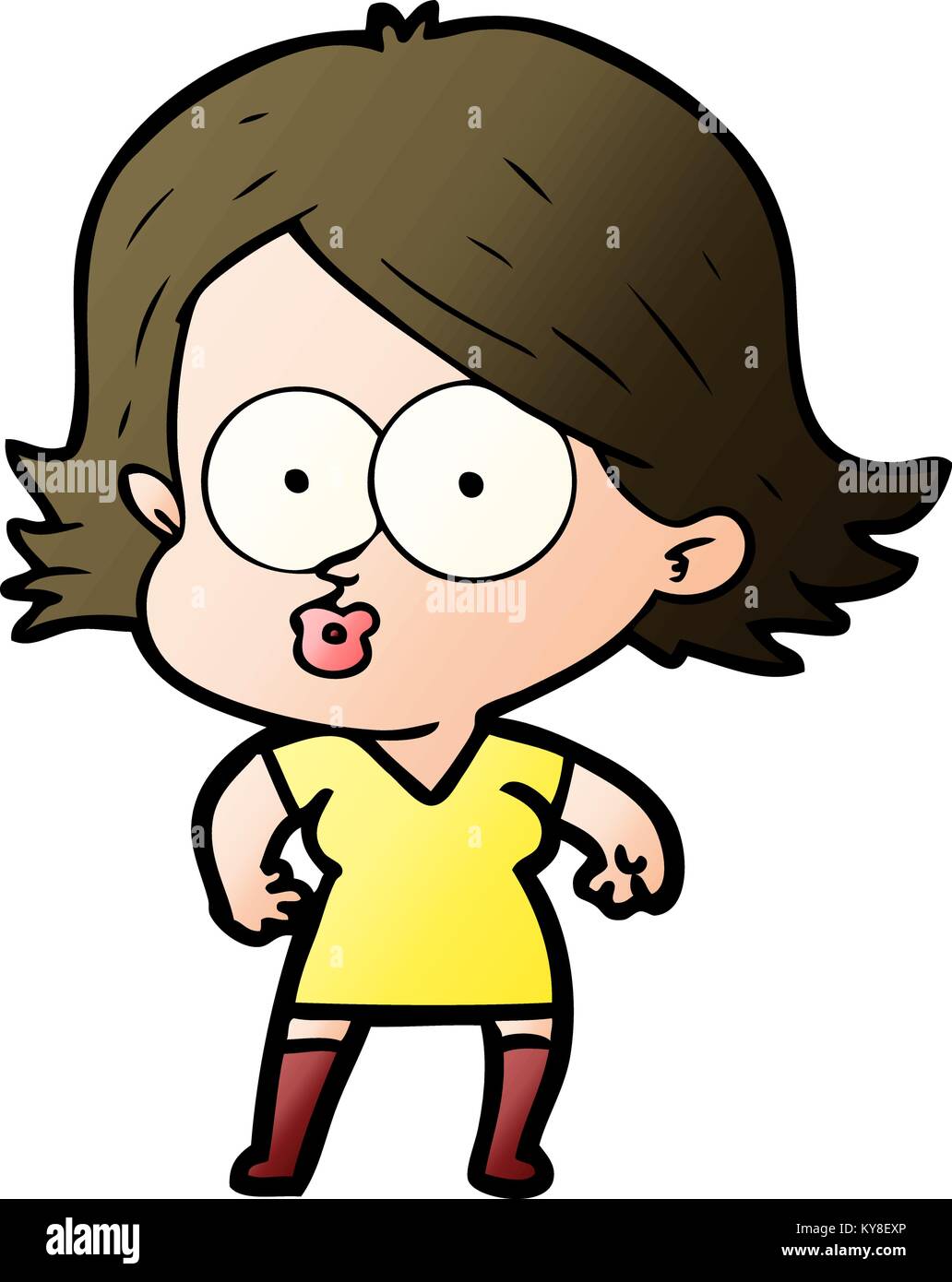 cartoon girl pouting Stock Vector Image & Art - Alamy