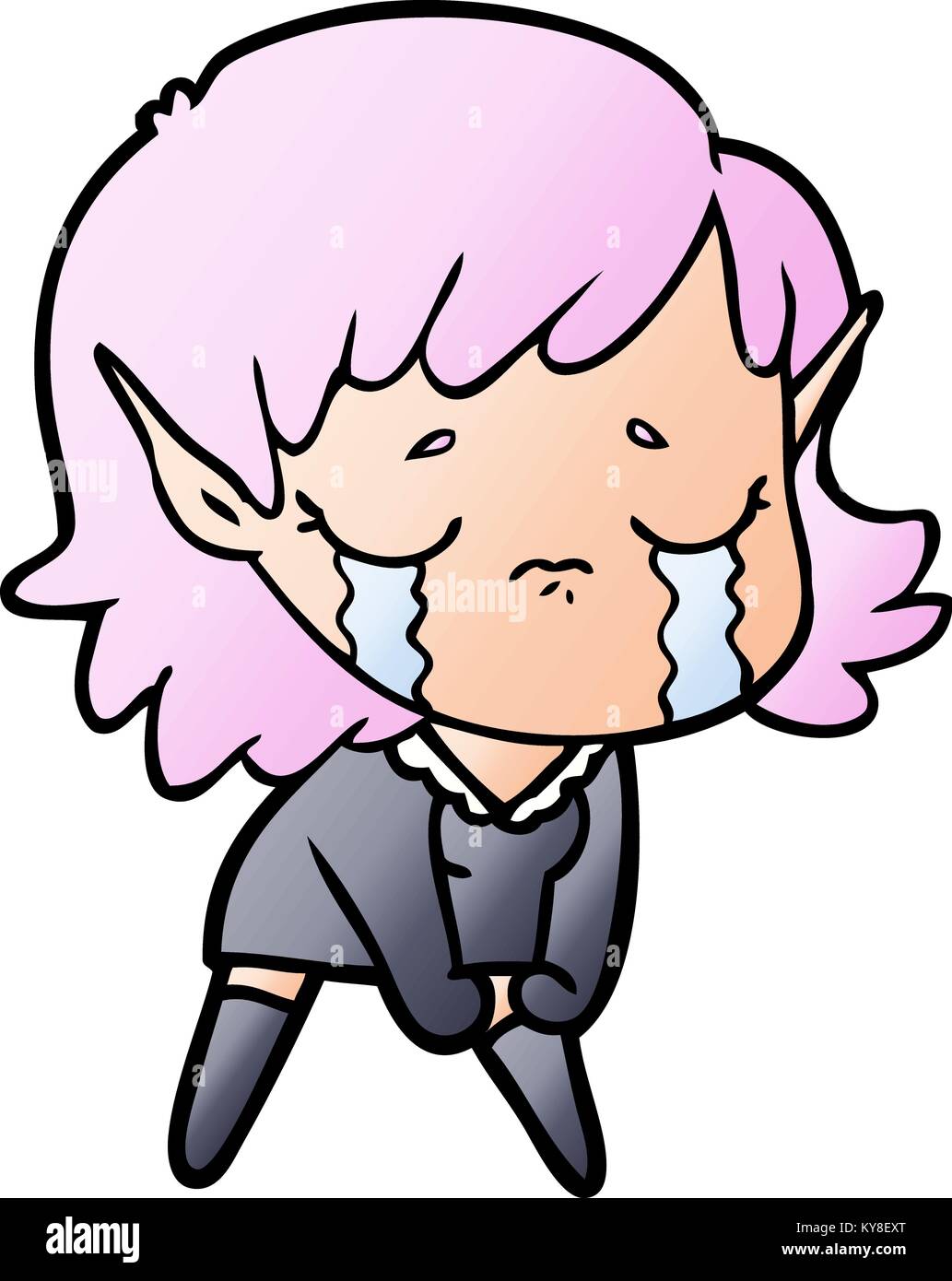 cartoon crying elf girl Stock Vector Image & Art - Alamy