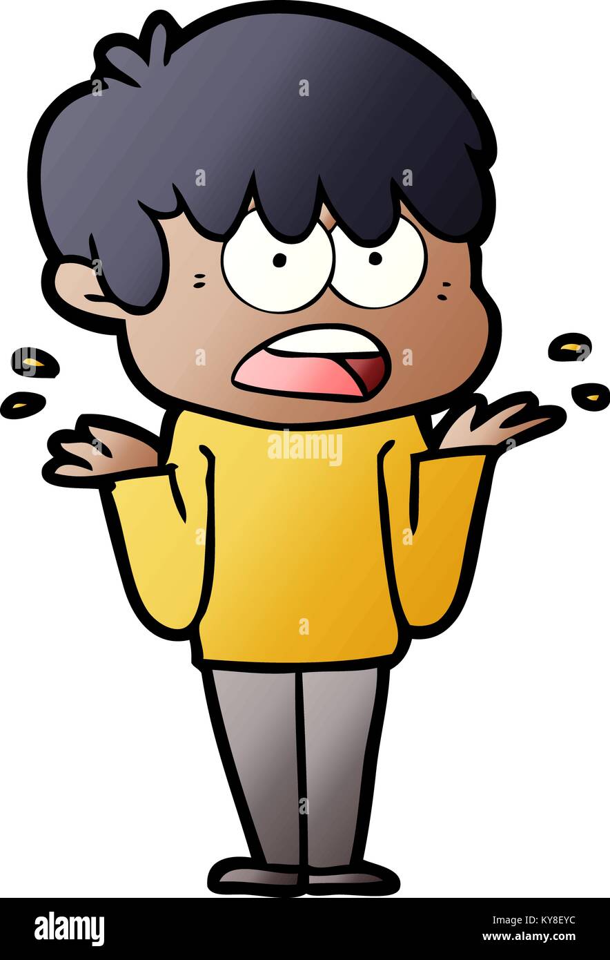 worried cartoon boy Stock Vector Image & Art - Alamy