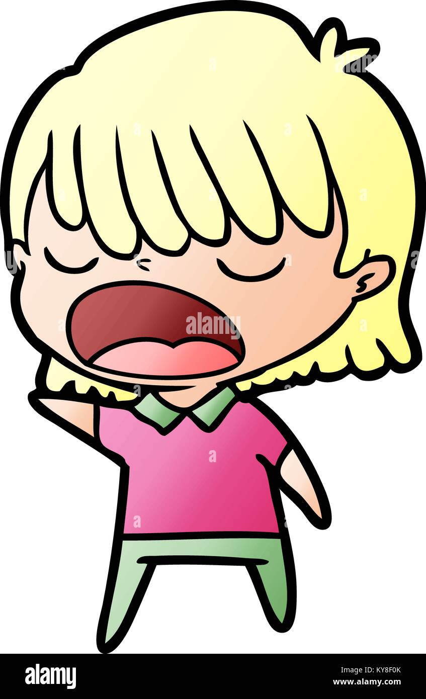 cartoon woman talking loudly Stock Vector Image & Art - Alamy