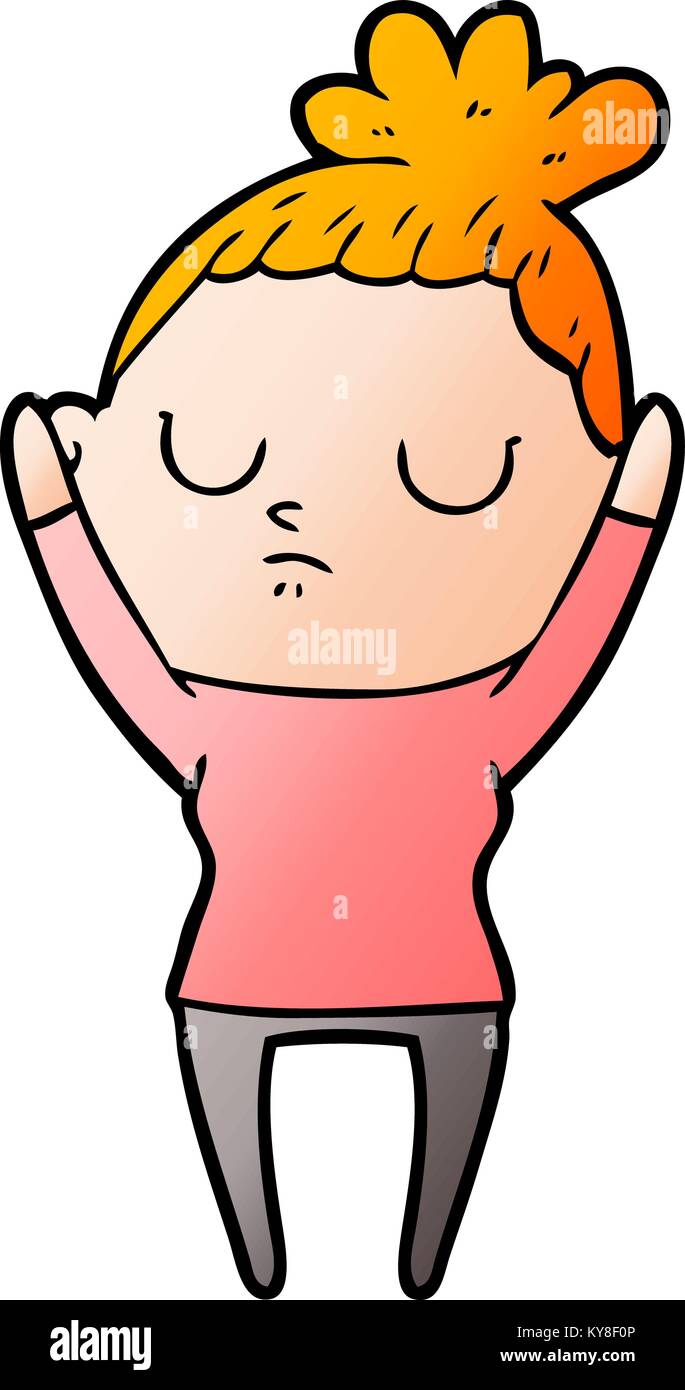 cartoon calm woman Stock Vector Image & Art - Alamy