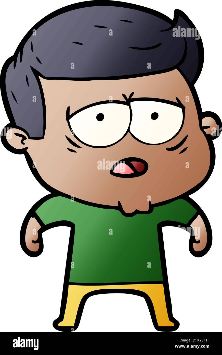 cartoon tired man Stock Vector Image & Art - Alamy