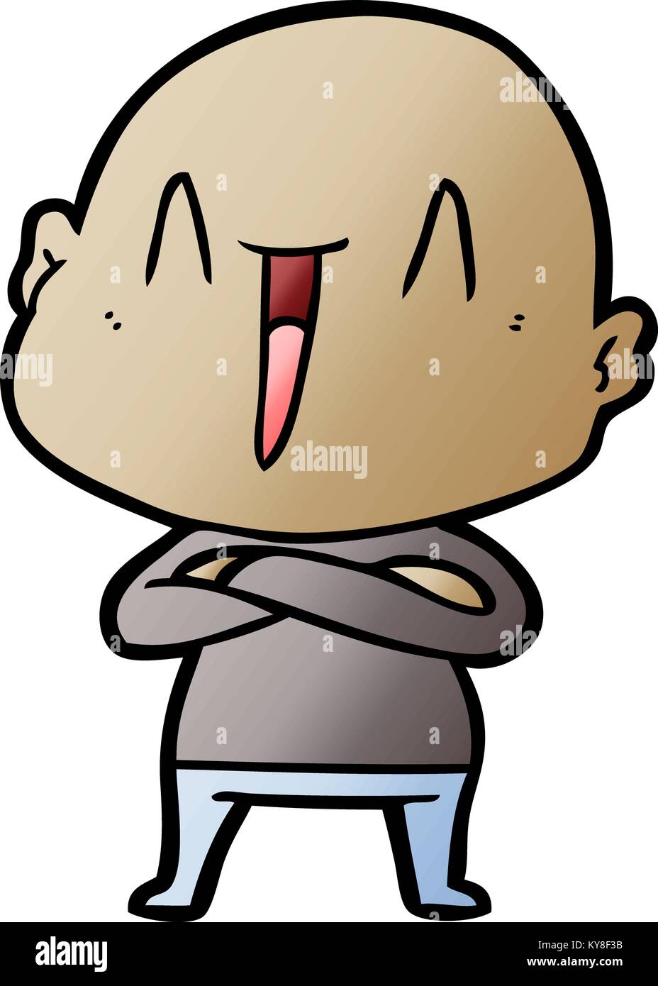 happy cartoon bald man Stock Vector Image & Art - Alamy