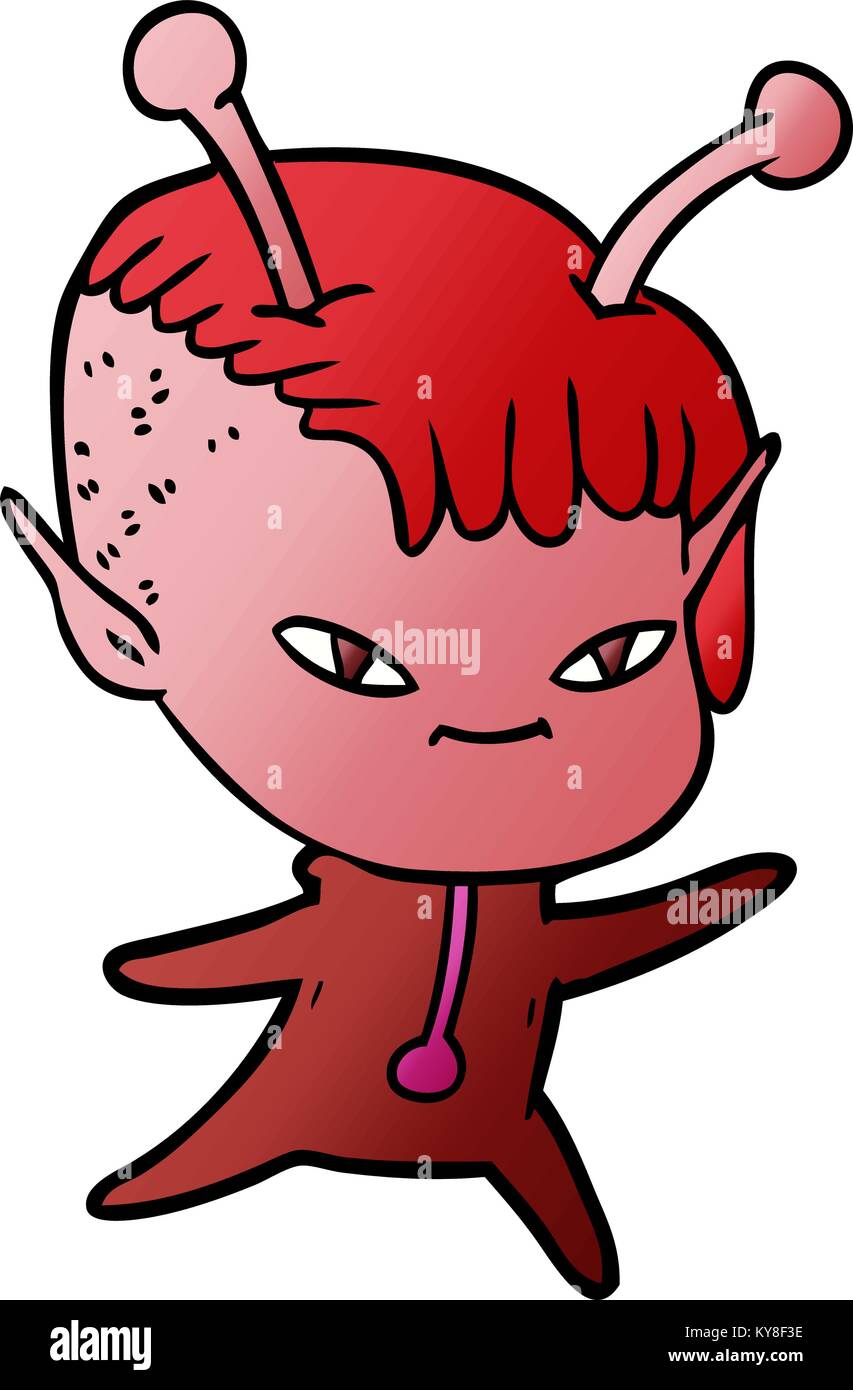 cute cartoon alien girl Stock Vector Image & Art - Alamy