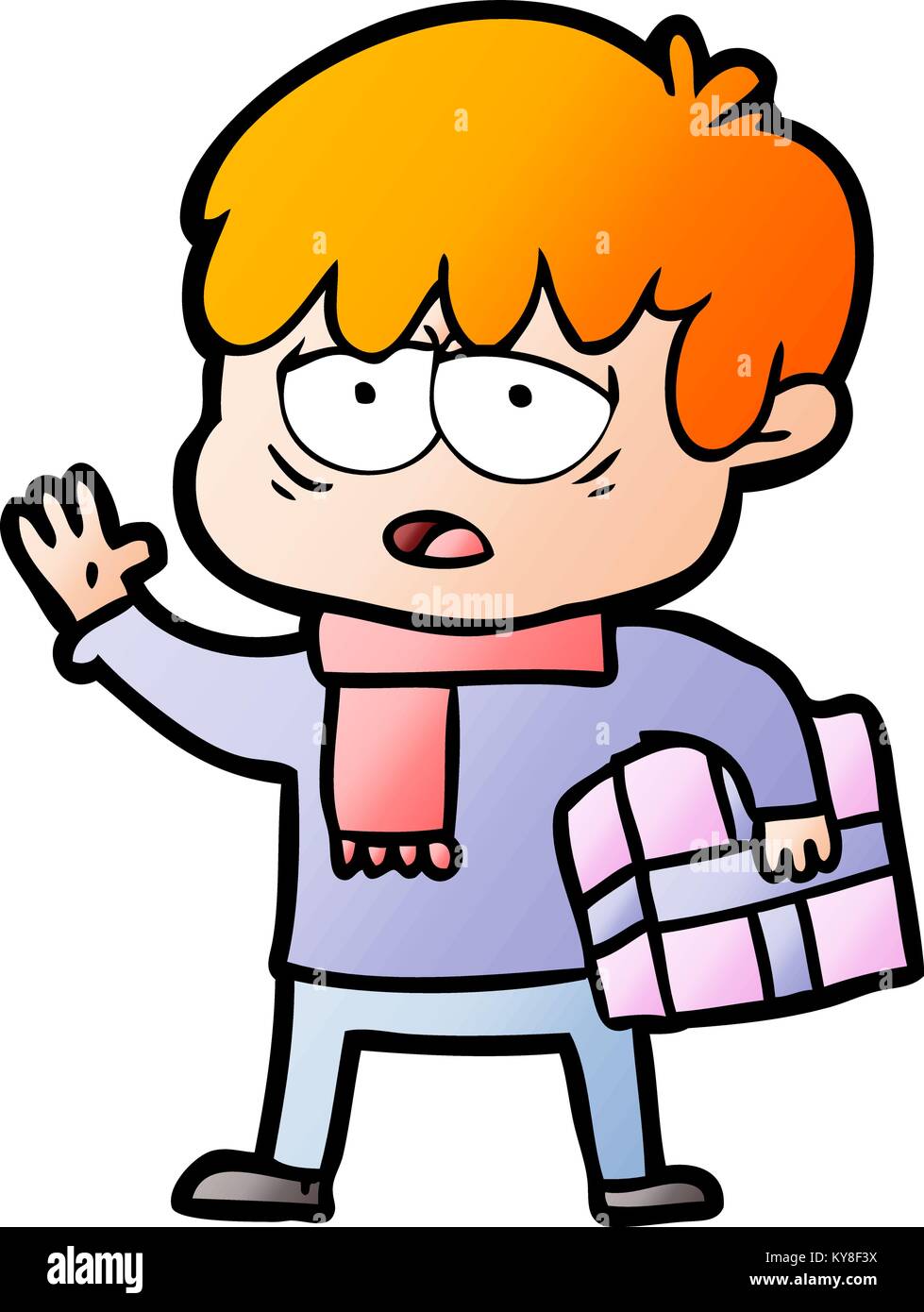 cartoon exhausted boy Stock Vector Image & Art - Alamy