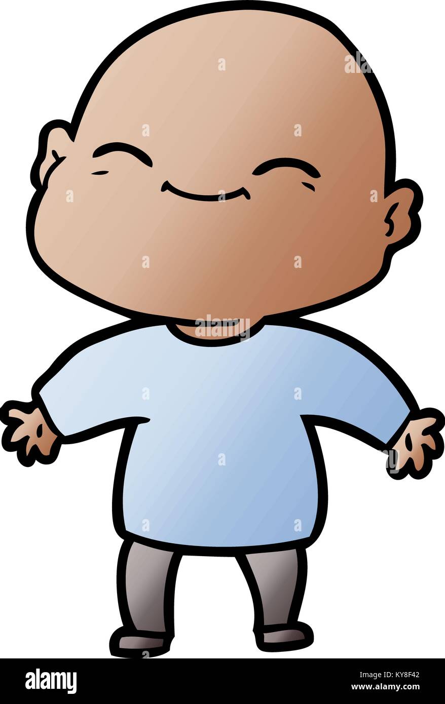 happy cartoon bald man Stock Vector Image & Art - Alamy