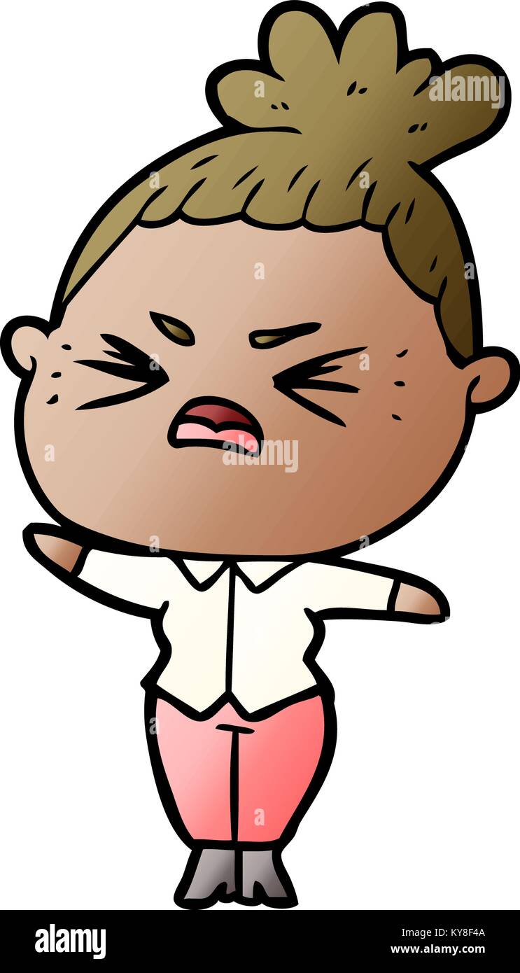 cartoon angry woman Stock Vector Image & Art - Alamy
