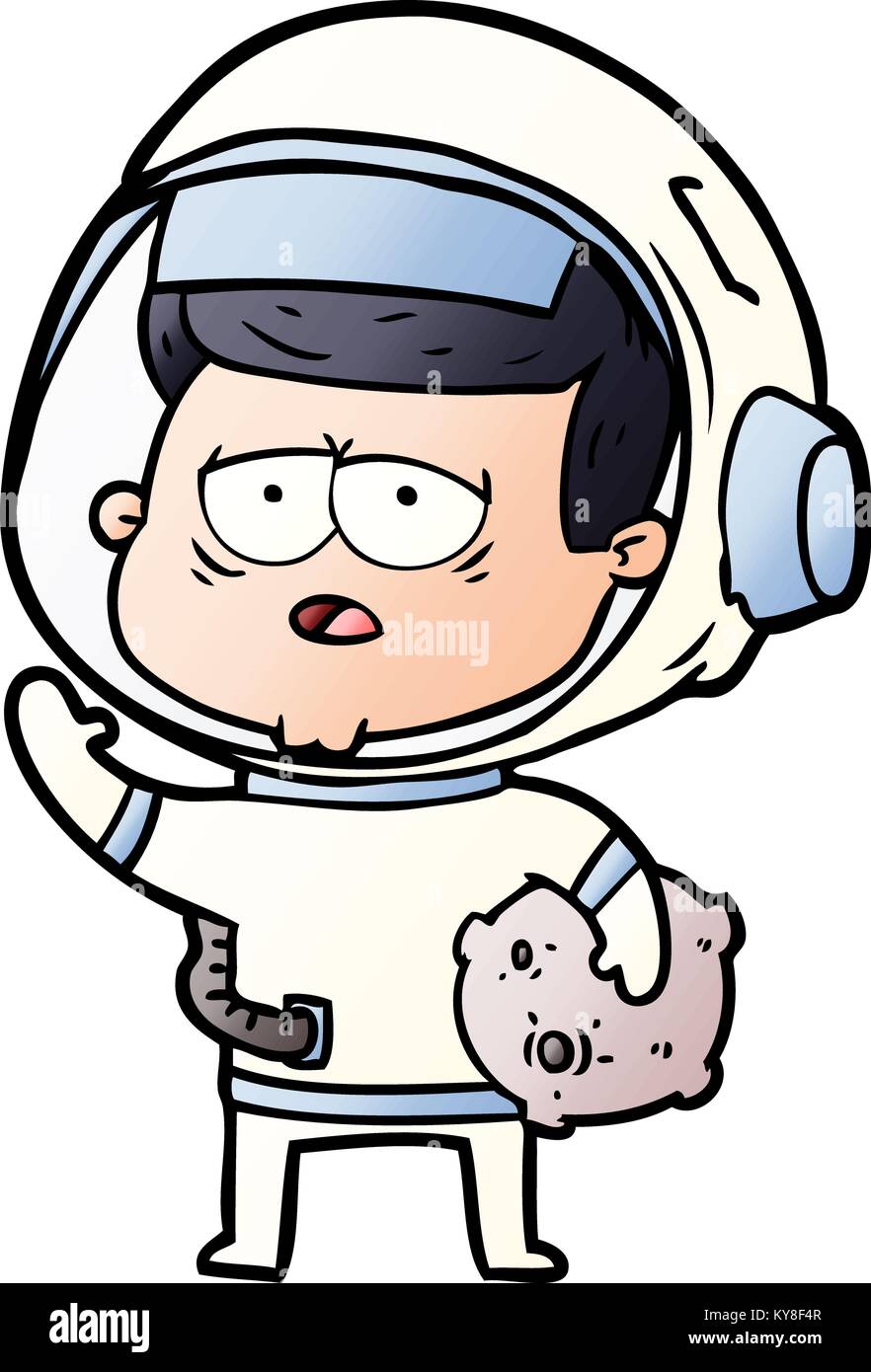 cartoon tired astronaut Stock Vector Image & Art - Alamy