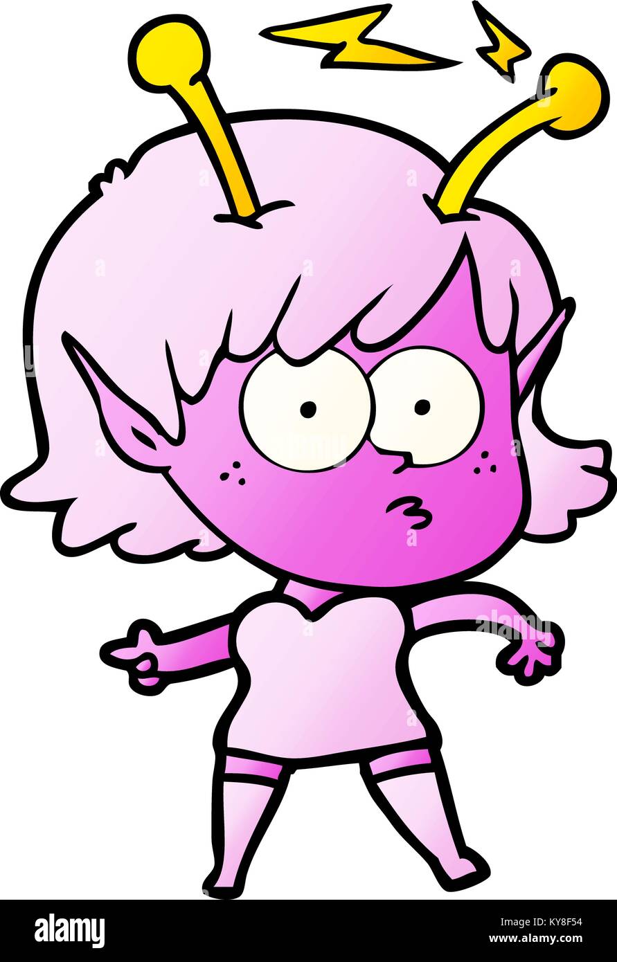 cartoon alien girl Stock Vector Image & Art - Alamy