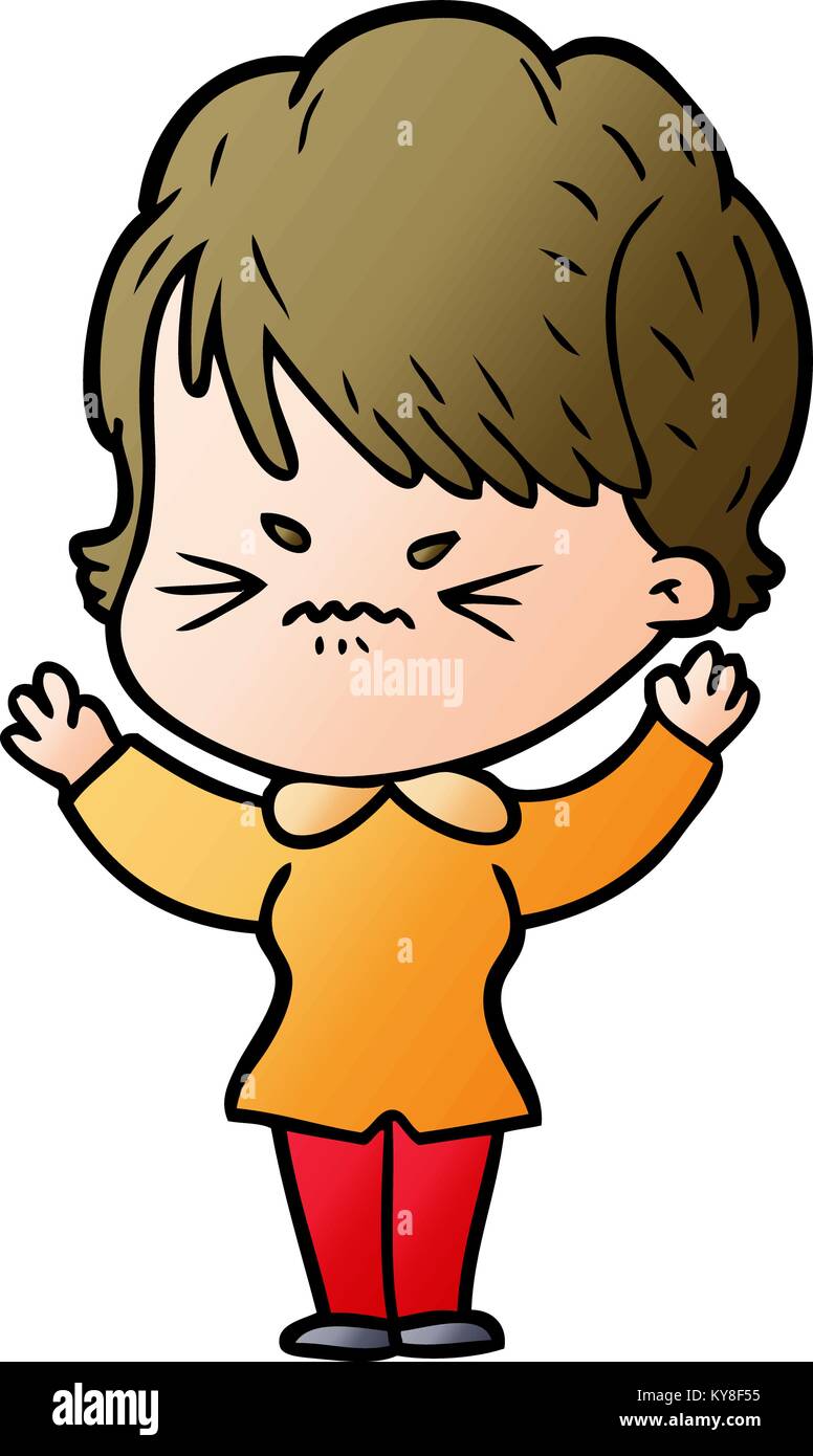 cartoon frustrated woman Stock Vector Image & Art - Alamy