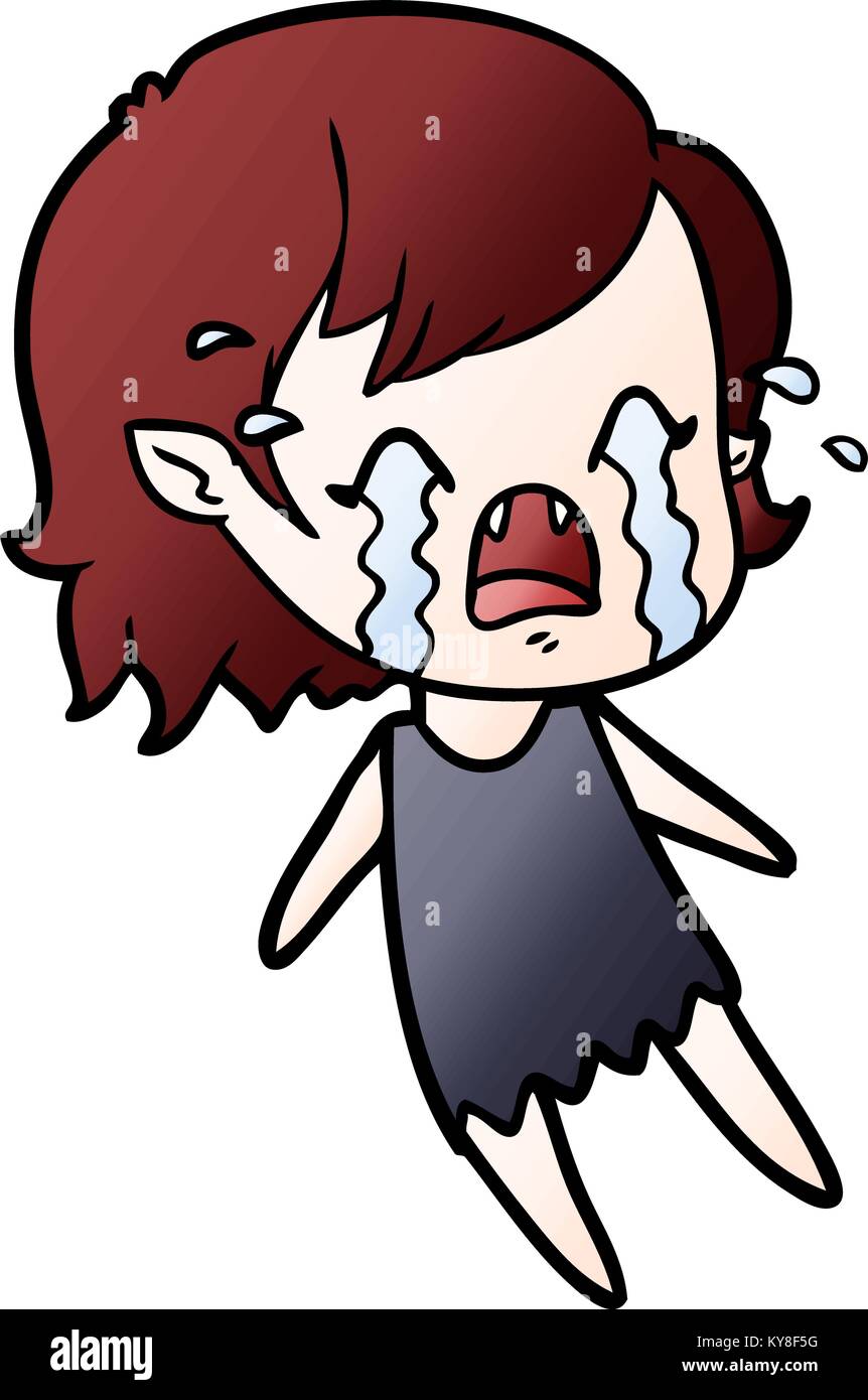cartoon crying vampire girl Stock Vector Image & Art - Alamy