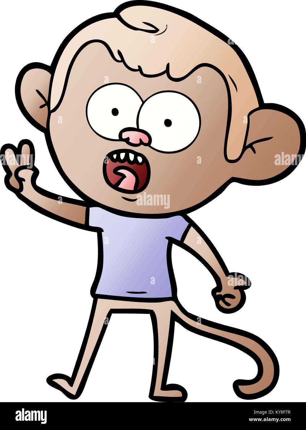 cartoon shocked monkey Stock Vector Image & Art - Alamy