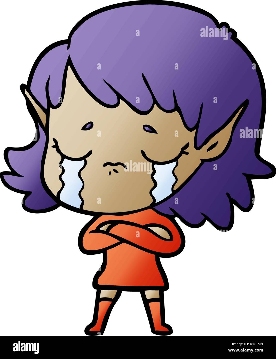 cartoon crying elf girl Stock Vector Image & Art - Alamy