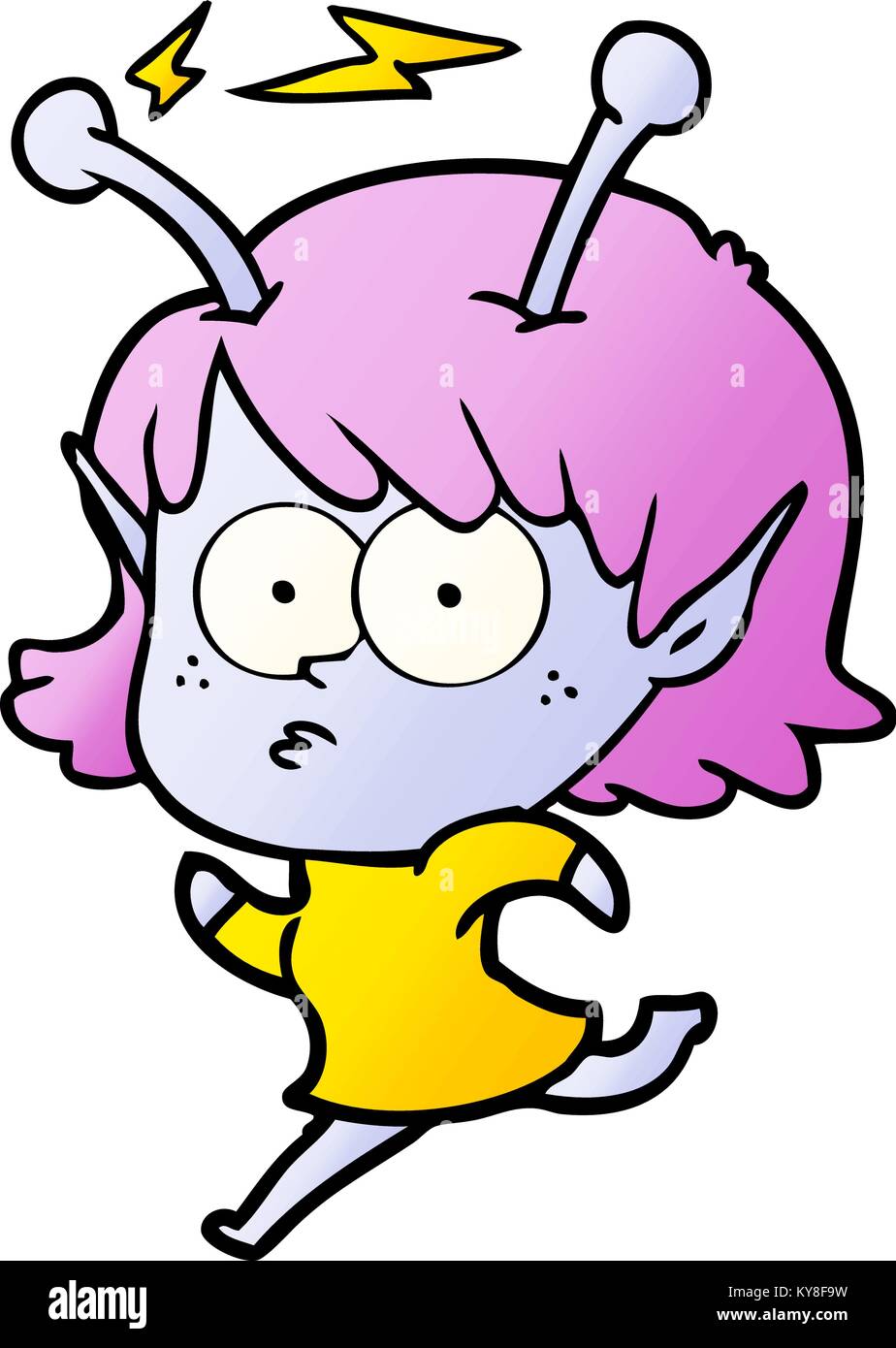 cartoon alien girl Stock Vector Image & Art - Alamy