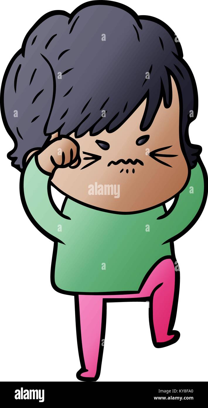 cartoon frustrated woman Stock Vector Image & Art - Alamy