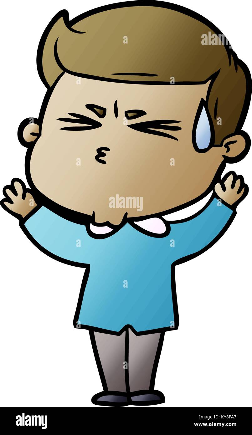cartoon man sweating Stock Vector Image & Art - Alamy