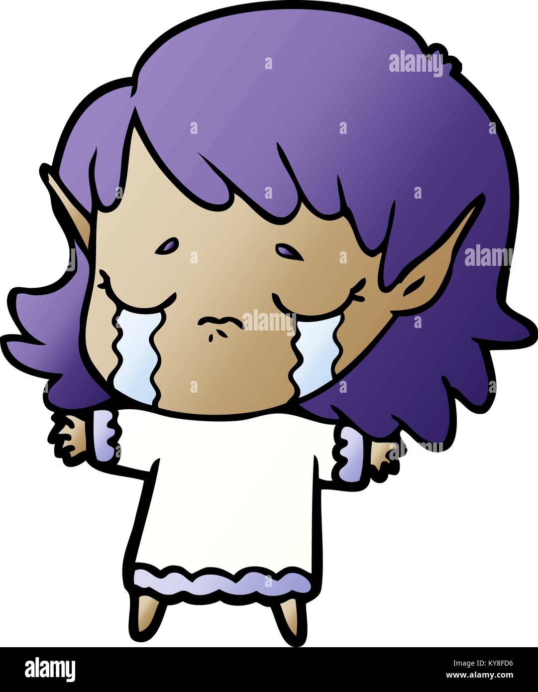 cartoon crying elf girl Stock Vector Image & Art - Alamy