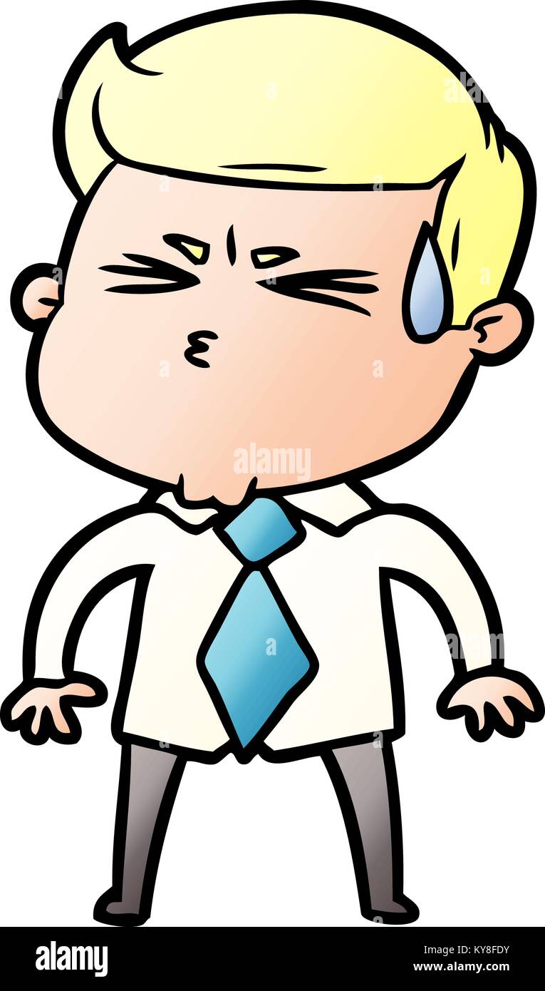 cartoon man sweating Stock Vector Image & Art - Alamy