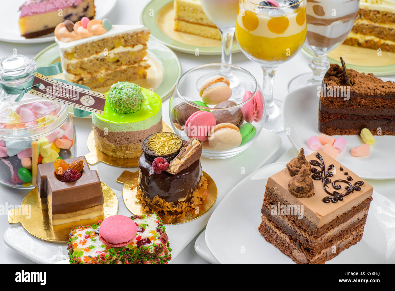 Set of desserts Stock Photo - Alamy
