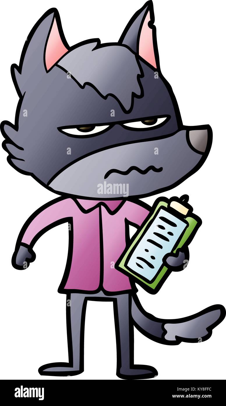 cartoon annoyed wolf Stock Vector Image & Art - Alamy