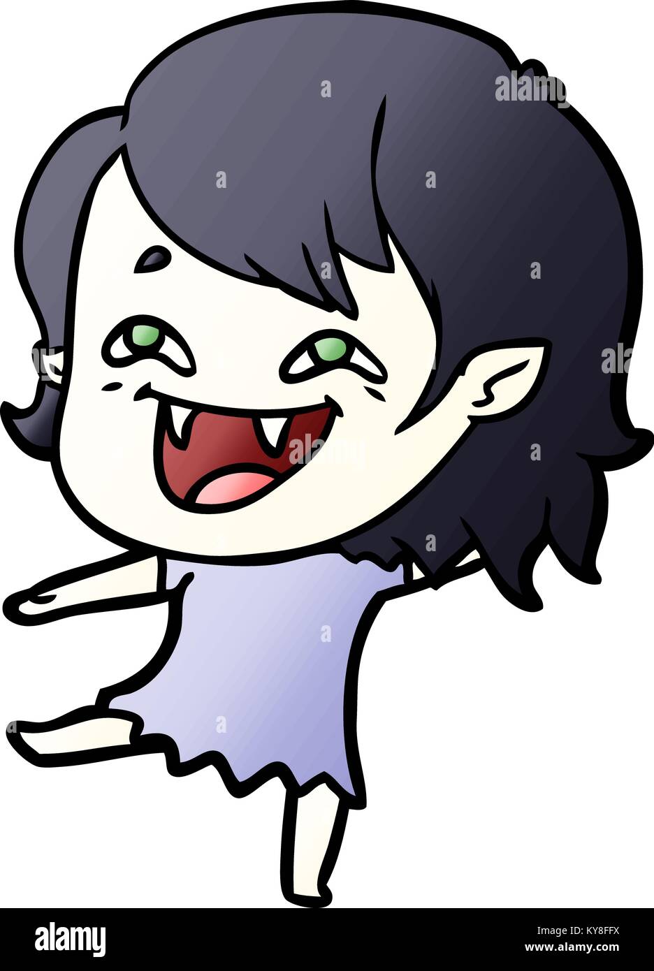 cartoon laughing vampire girl Stock Vector Image & Art - Alamy