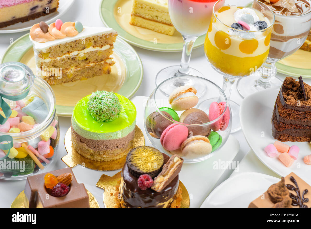 Set of desserts Stock Photo - Alamy