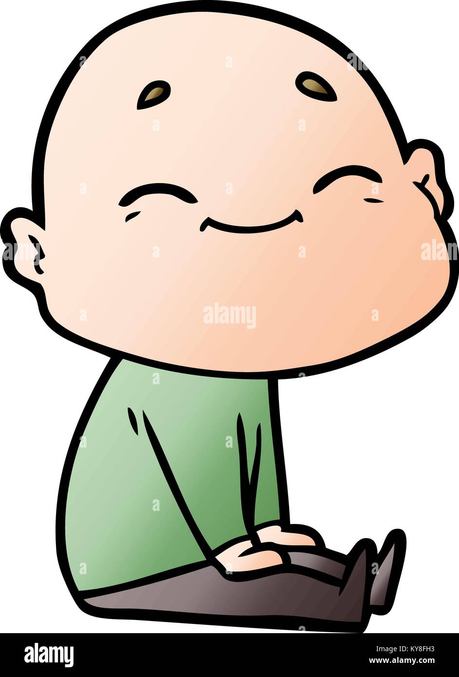 happy cartoon bald man Stock Vector Image & Art - Alamy