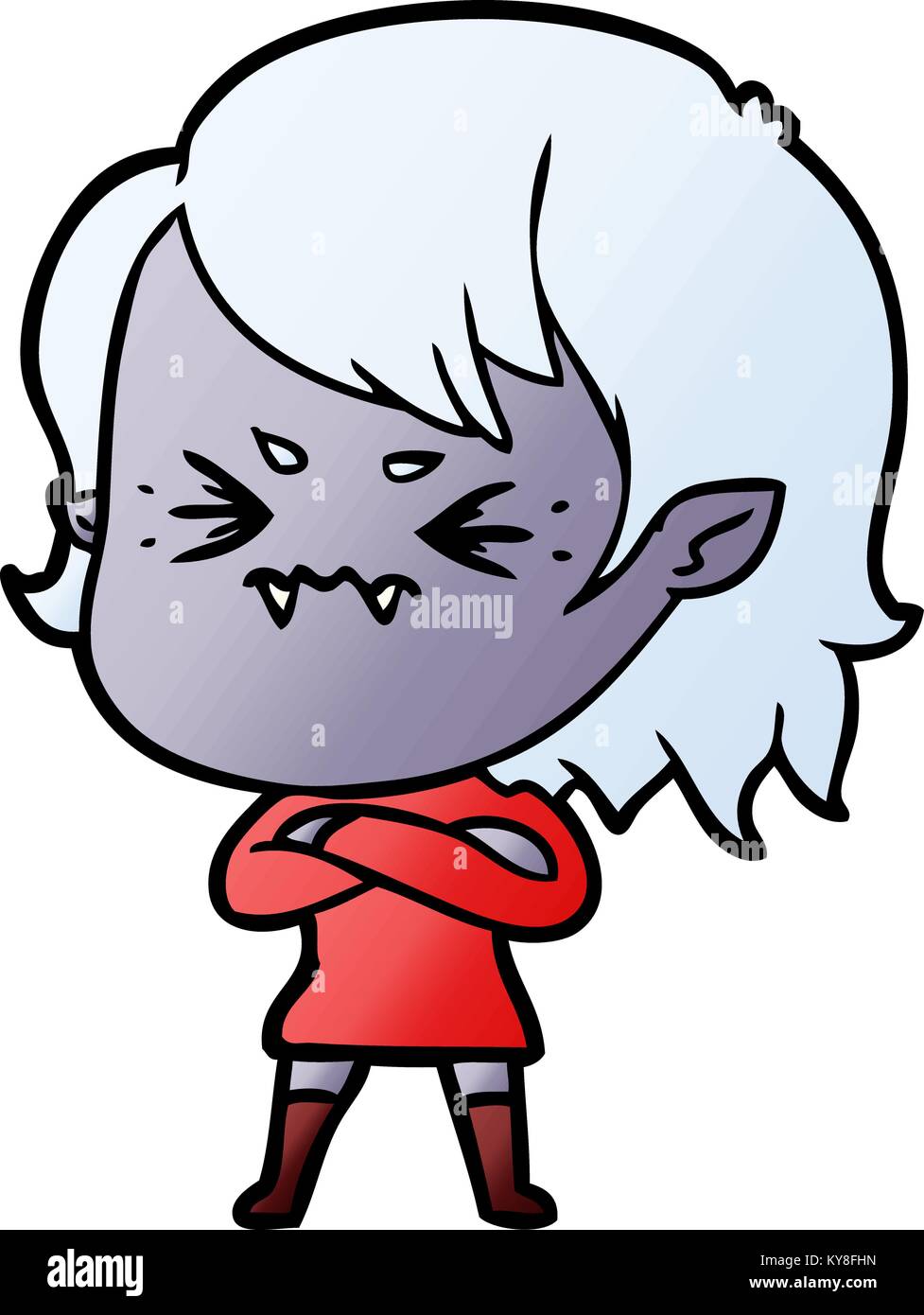 annoyed cartoon vampire girl Stock Vector Image & Art - Alamy