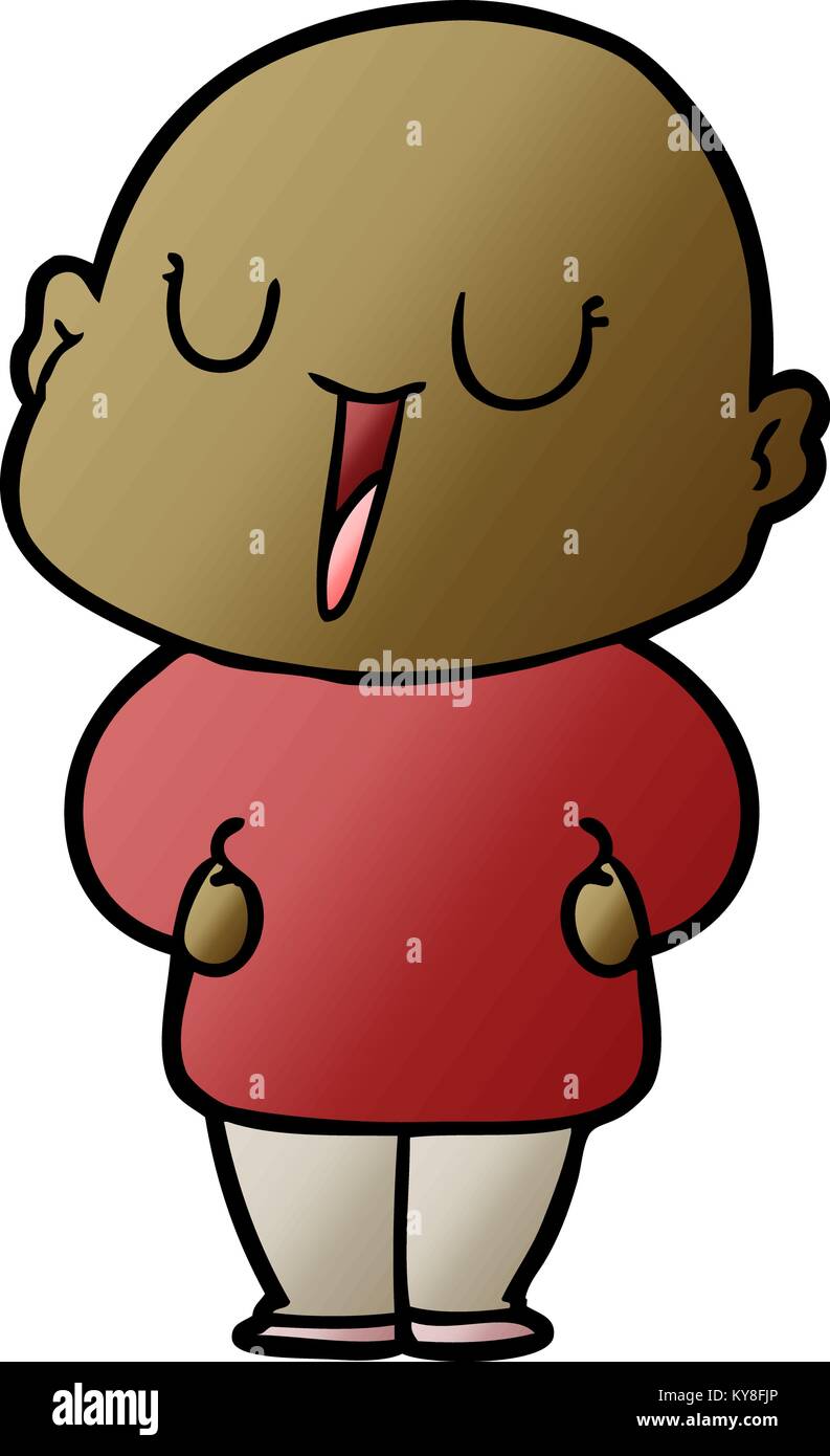 happy cartoon bald man Stock Vector Image & Art - Alamy