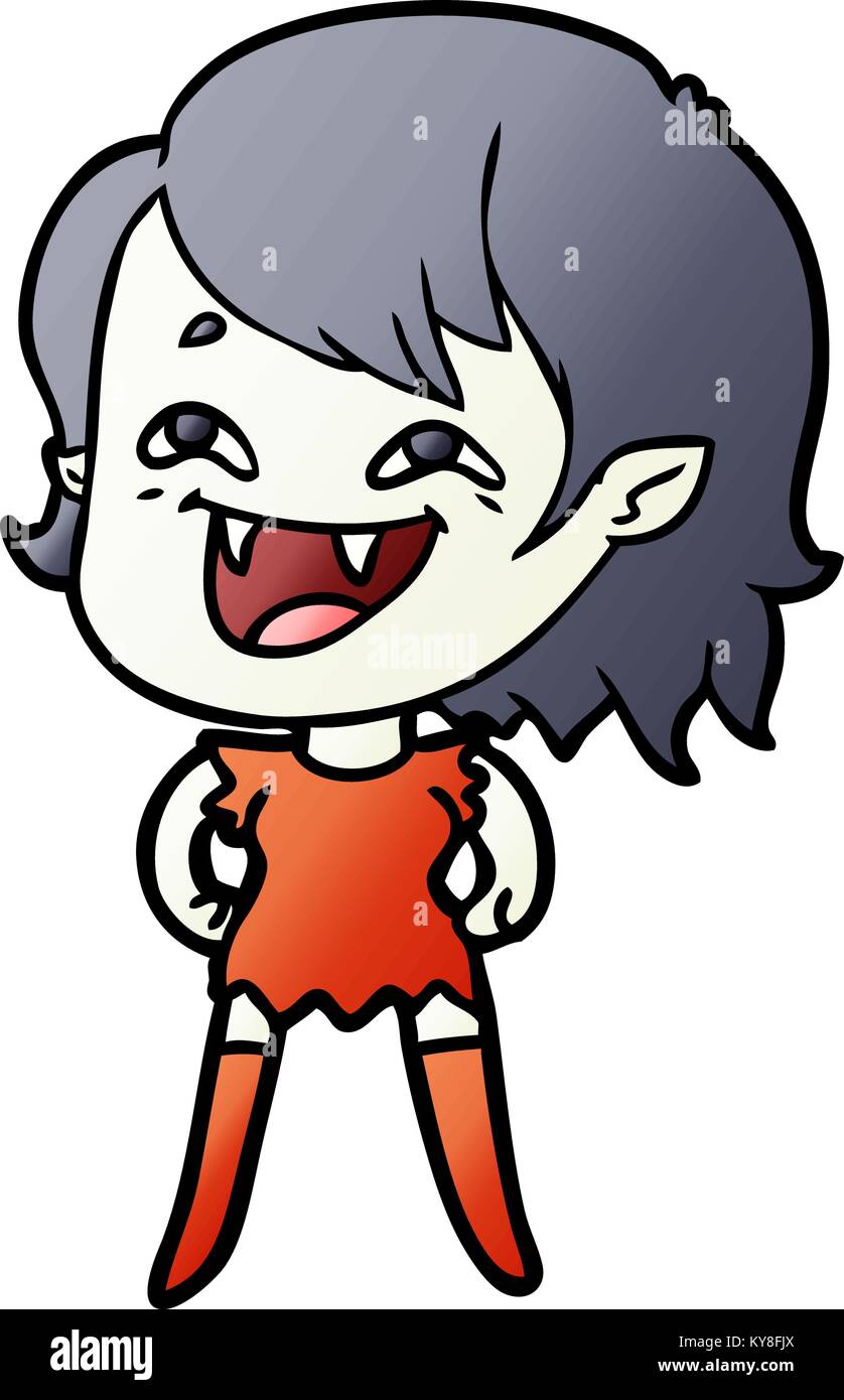 cartoon laughing vampire girl Stock Vector Image & Art - Alamy