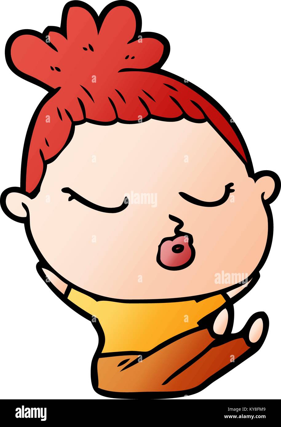 cartoon calm woman Stock Vector Image & Art - Alamy