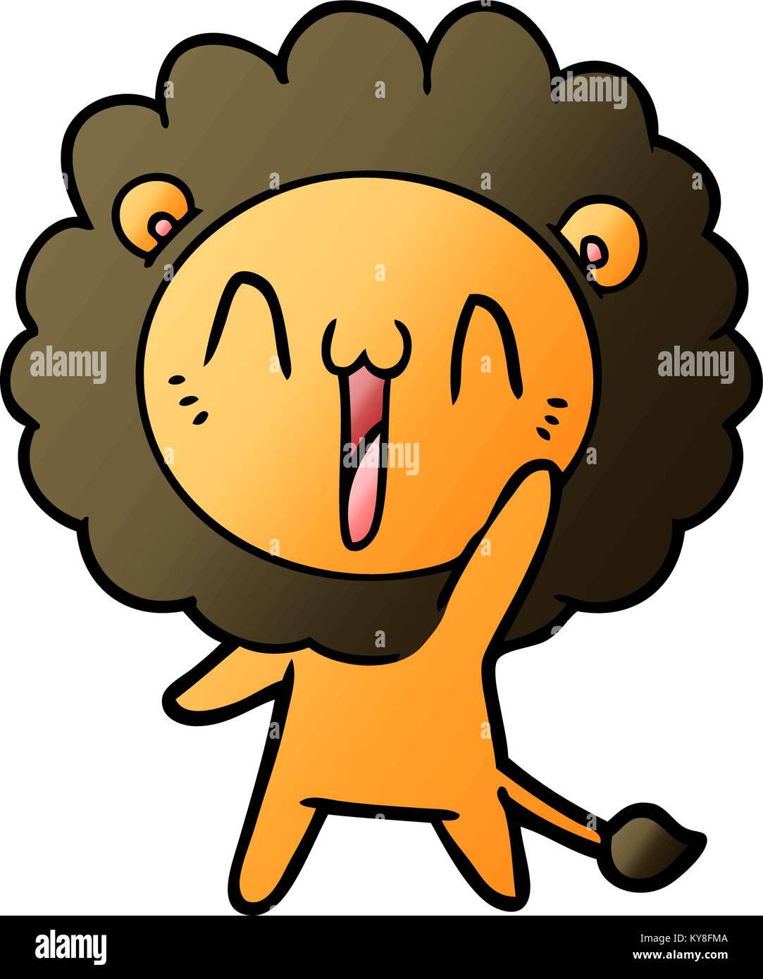 happy cartoon lion Stock Vector Image & Art - Alamy