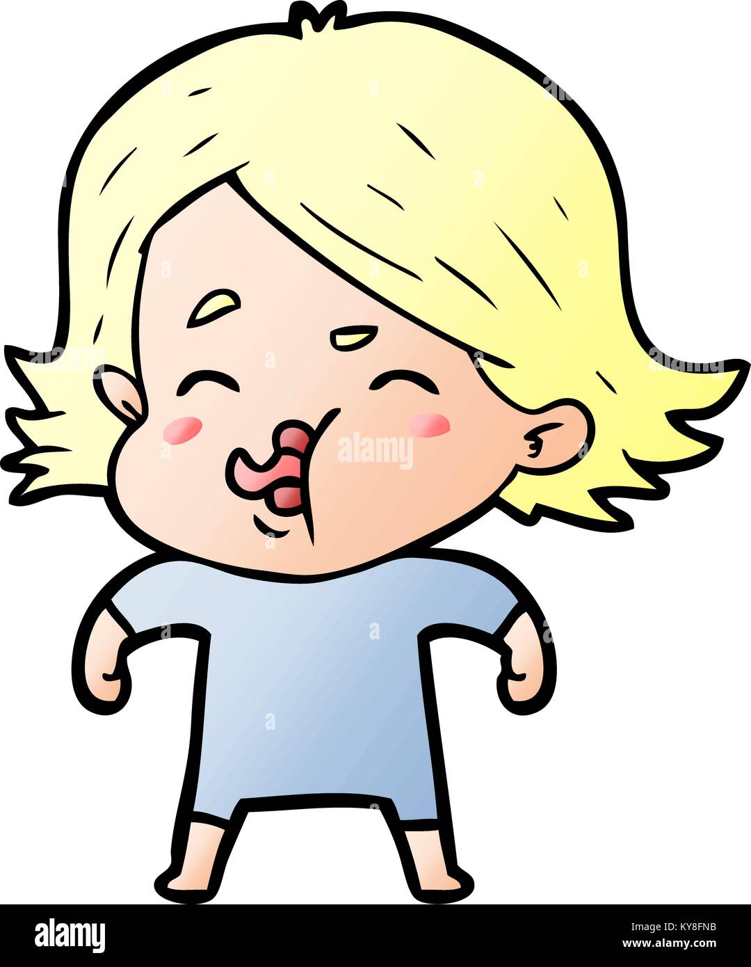 cartoon girl pulling face Stock Vector Image & Art - Alamy