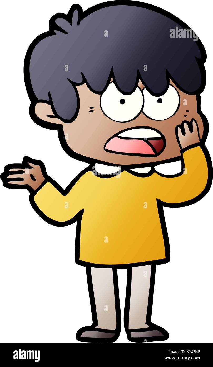 worried cartoon boy Stock Vector Image & Art - Alamy