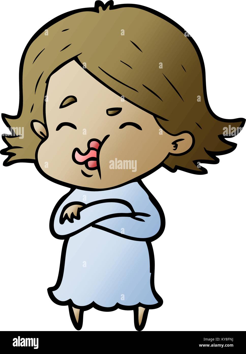 cartoon girl pulling face Stock Vector Image & Art - Alamy