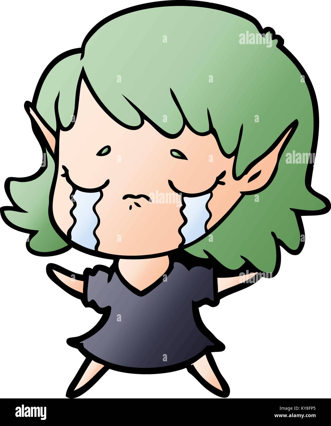 cartoon crying elf girl Stock Vector Image & Art - Alamy