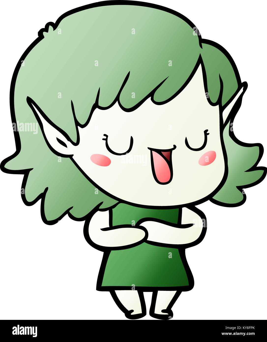 cartoon elf girl Stock Vector Image & Art - Alamy
