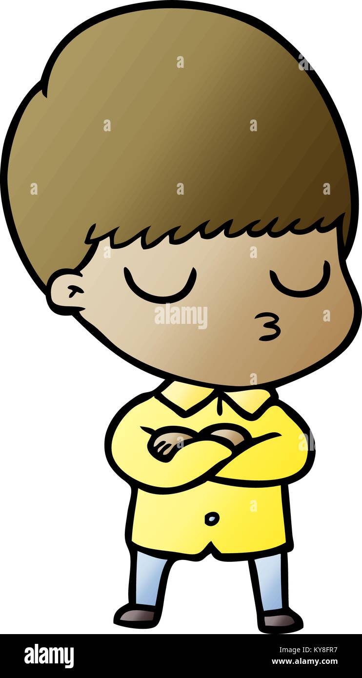 cartoon calm boy Stock Vector Image & Art - Alamy