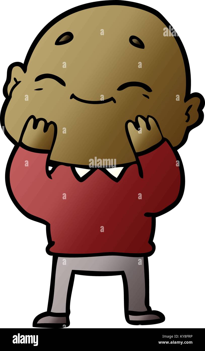 happy cartoon bald man Stock Vector Image & Art - Alamy