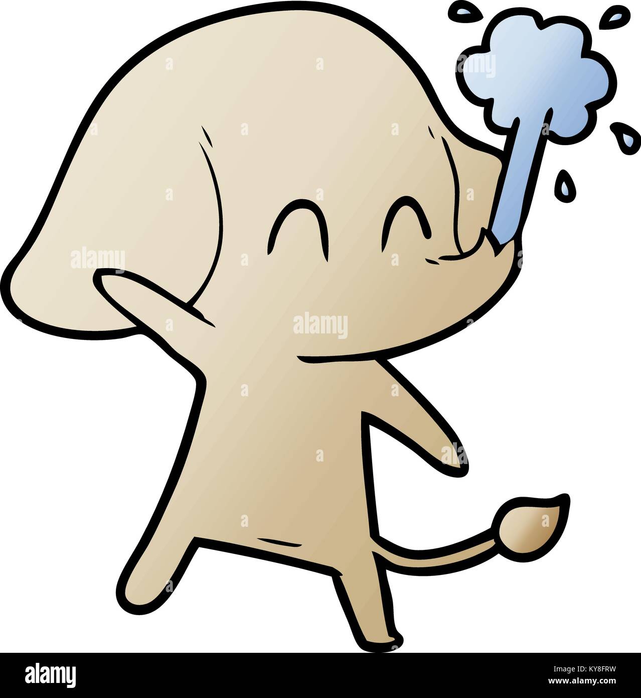 cute cartoon elephant spouting water Stock Vector Image & Art - Alamy