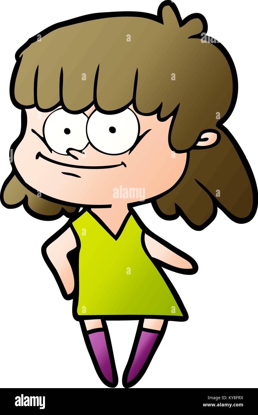 cartoon smiling woman Stock Vector Image & Art - Alamy