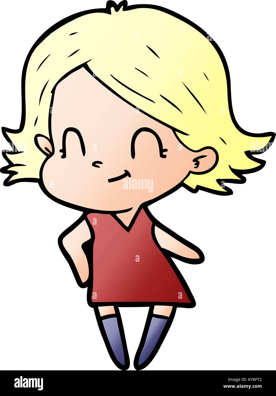 cartoon friendly girl Stock Vector Image & Art - Alamy