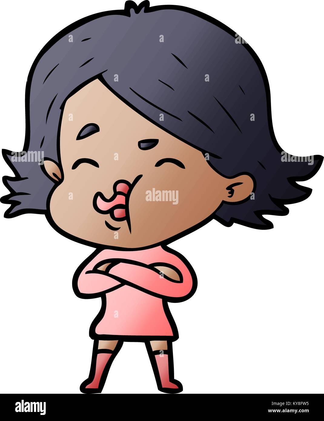cartoon girl pulling face Stock Vector Image & Art - Alamy