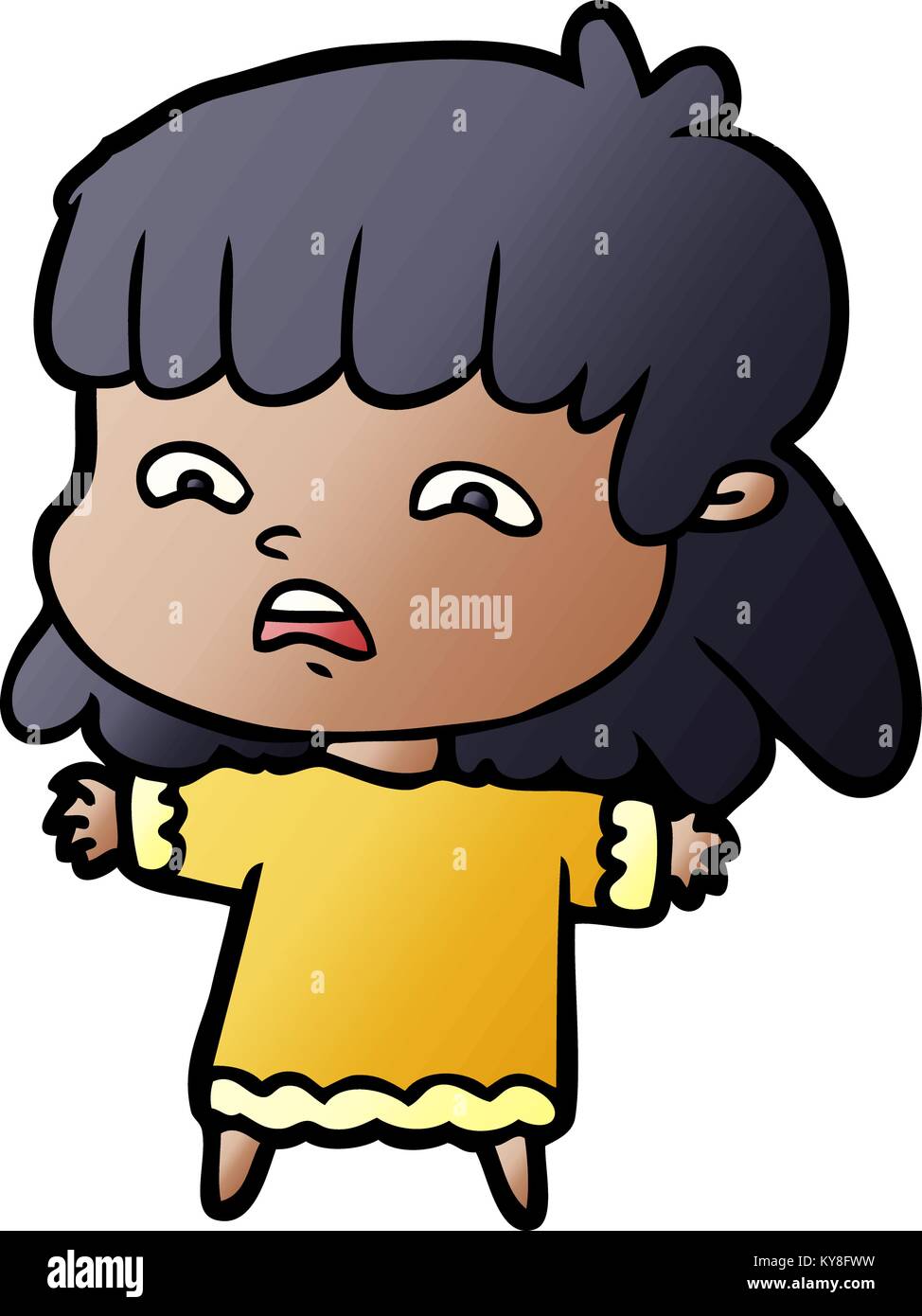 cartoon worried woman Stock Vector Image & Art - Alamy